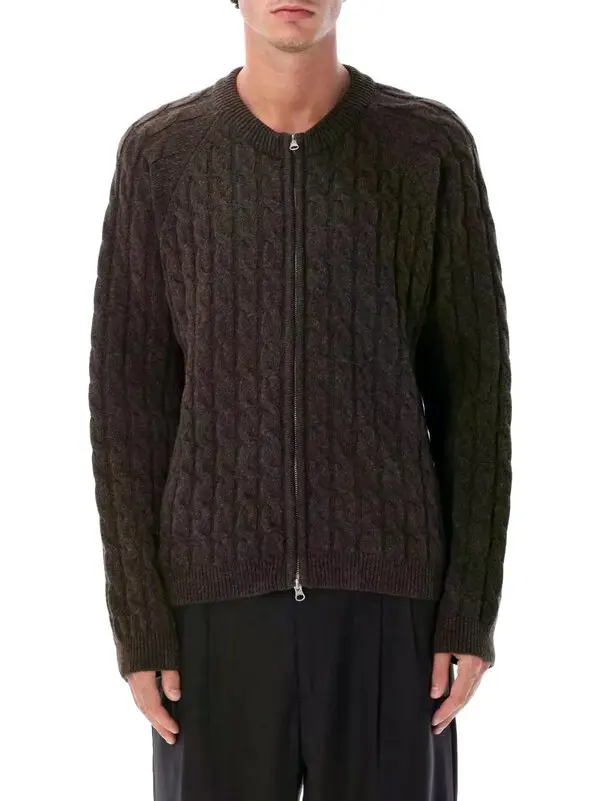 MFPEN Cable-knit Zip Cardigan - Brown