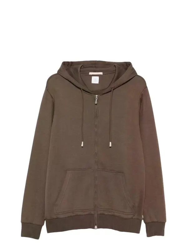 Eleventy Zip-up Hoodie - Brown
