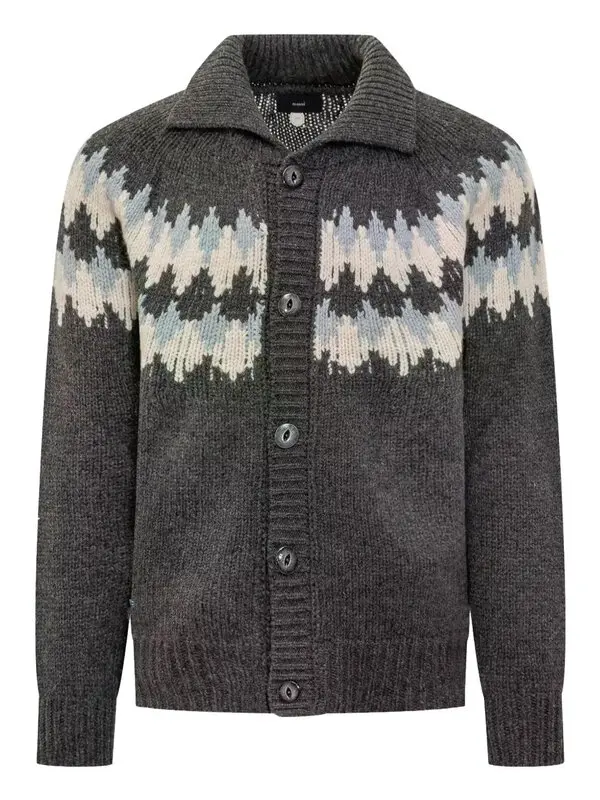 Alanui Fair Isle-pattern Button Cardigan - Grey