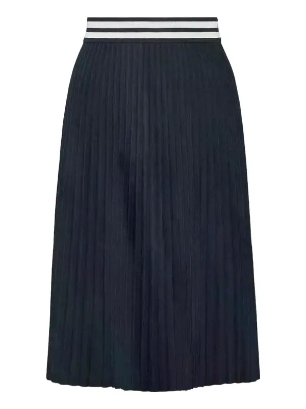 Thom Browne Striped Pleated Midi Skirt - Blue