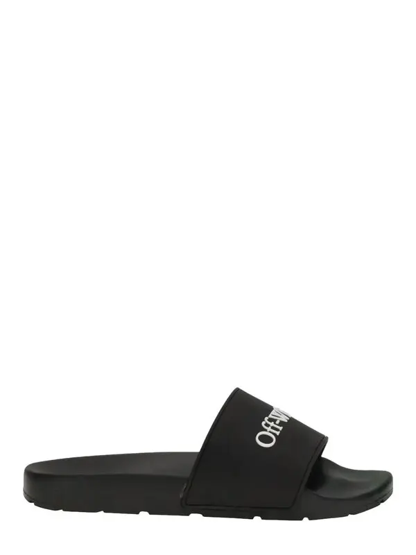 Off-White Logo-embellished Slides - Black