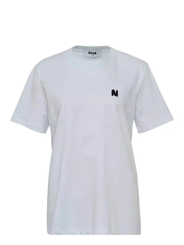 MSGM Logo-embroidered T-shirt - White