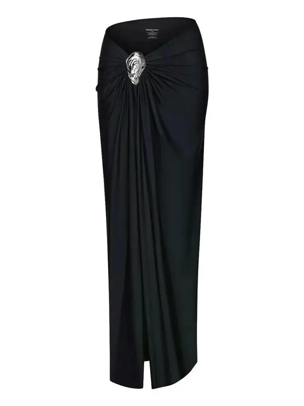 KOROBEYNIKOV Embellished Side-split Maxi Skirt - Black