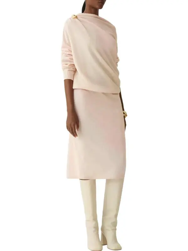 Fabiana Filippi Draped Midi Dress With Button Detail - Pink