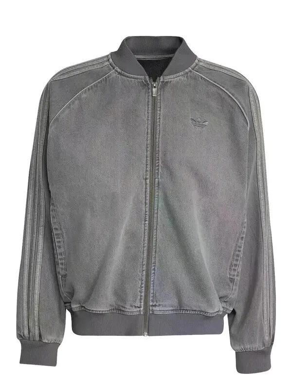 Adidas Adicolor Denim Bomber Jacket - Grey