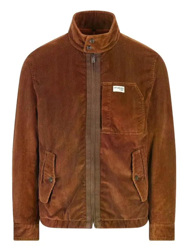 FAY Corduroy High-collar Jacket - Brown
