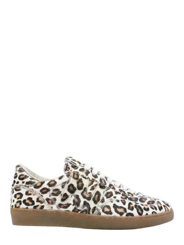 MSGM Leopard-print Calf-leather Sneakers - Neutrals