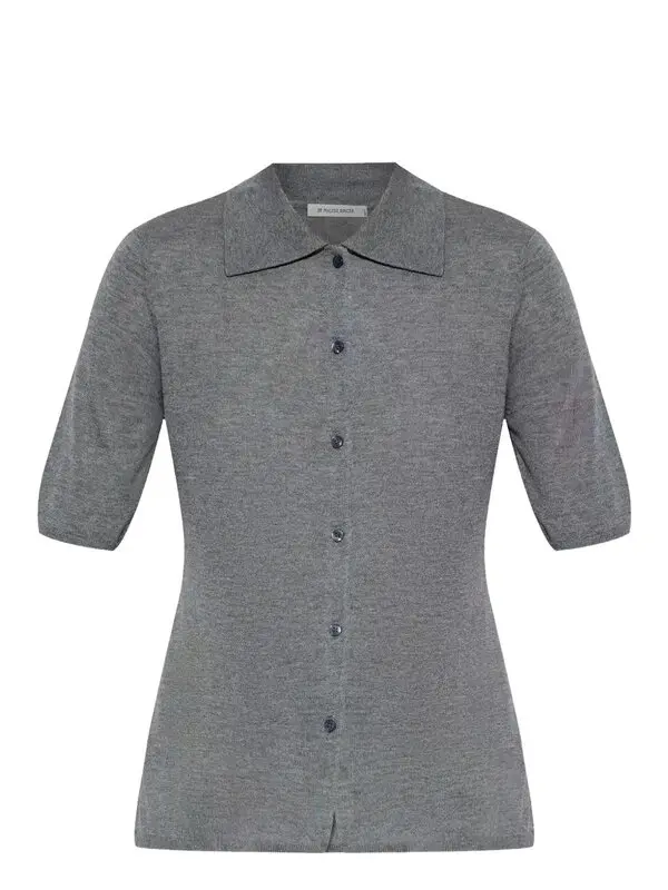 BY MALENE BIRGER Short-sleeve Polo Top - Grey