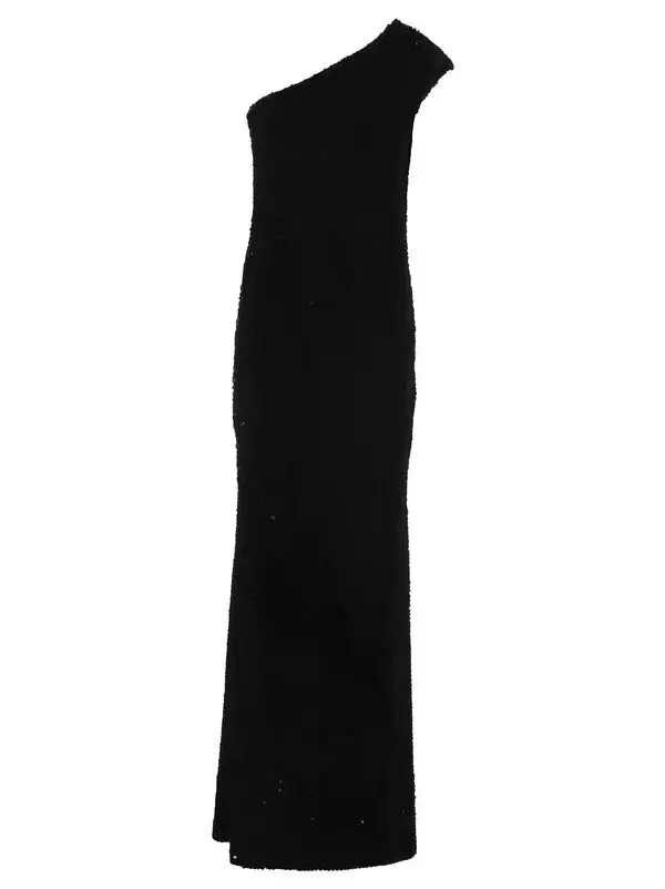 Federica Tosi Sequin-embellished One-shoulder Maxi Dress - Black