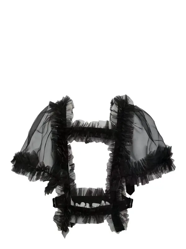 Noir Kei Ninomiya Ruffled Organdy Vest - Black