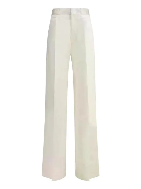 SA SU PHI Satin-finish Straight Leg Pants - White