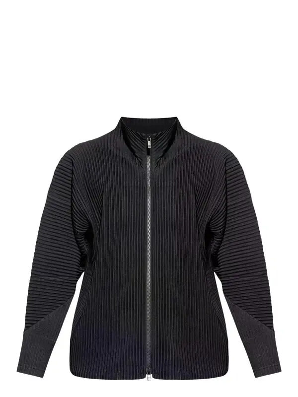 Issey Miyake Pleated Zip-up Jacket - Black