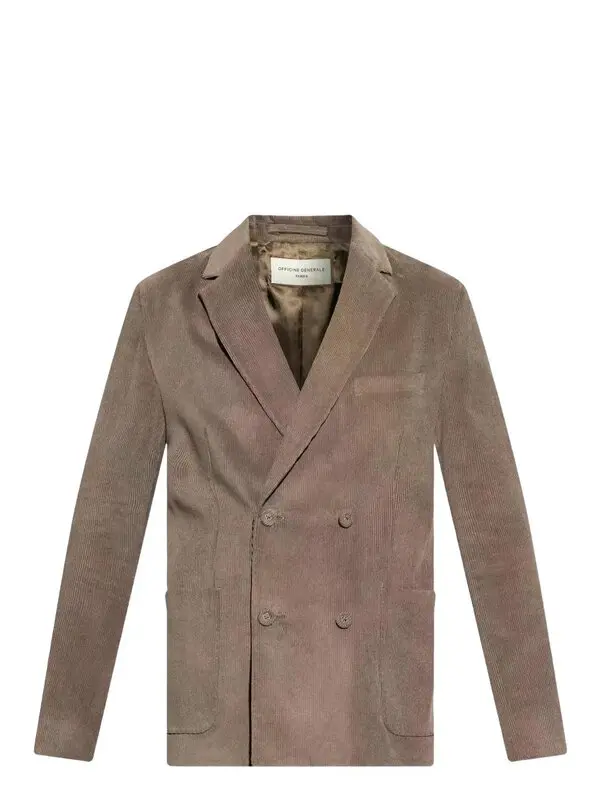 Officine Générale Leon Double-breasted Corduroy Blazer - Neutrals