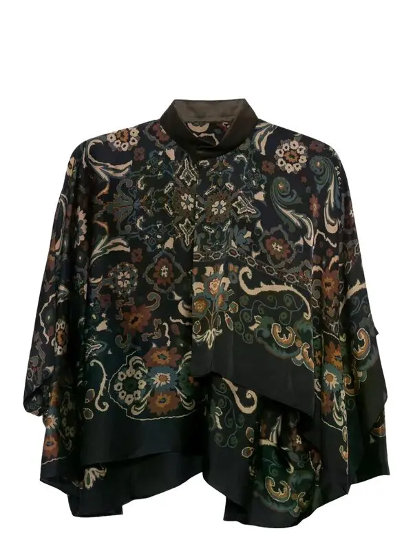 Sacai Paisley-print Layered Blouse - Blue