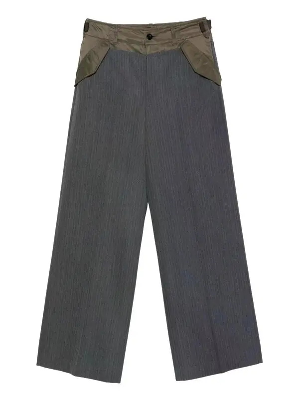 Sacai Panelled Pinstripe Trousers - Grey