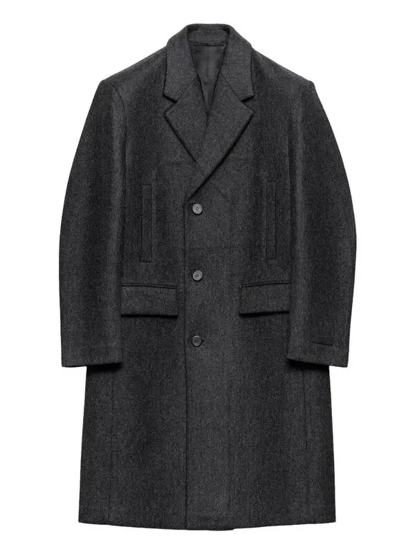 Prada Notched Wool Coat - Grey