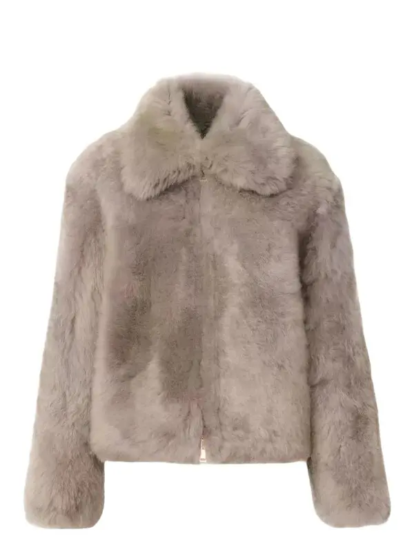 Fabiana Filippi Shearling Zip-front Jacket - Grey