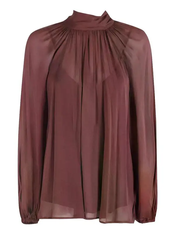 ISABELLE BLANCHE Semi-sheer Blouse - Red
