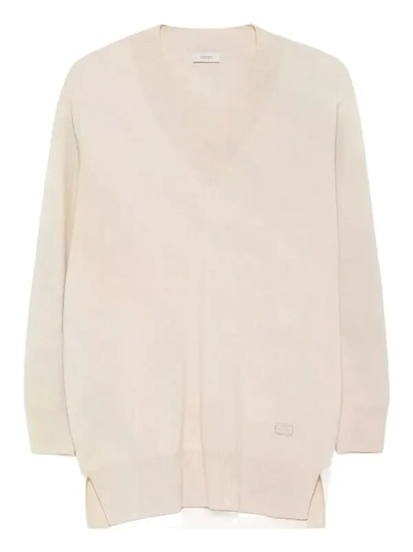 Agnona V-neck Long Sleeve Sweater - Neutrals