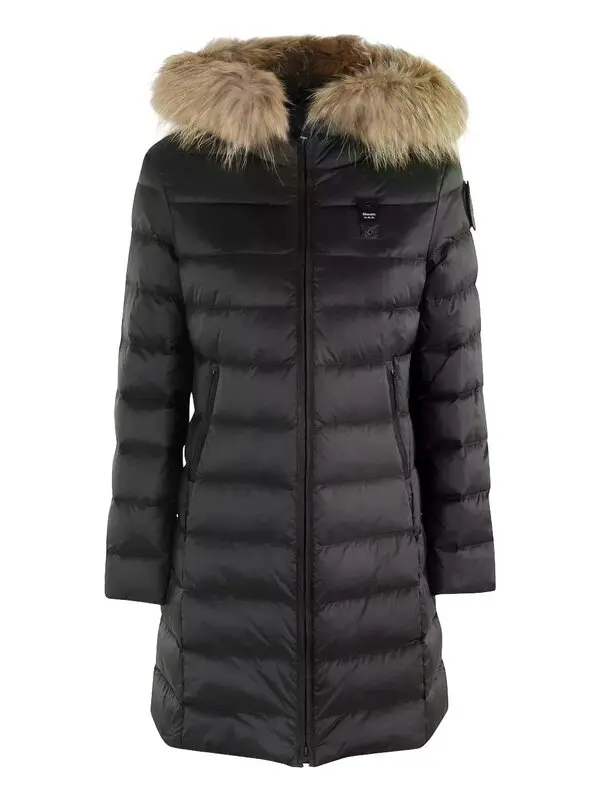 BLAUER. Faux-fur Trimmed Quilted Jacket - Black