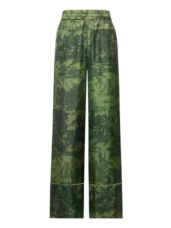 PIERRE-LOUIS MASCIA Landscape-pattern Trousers - Green