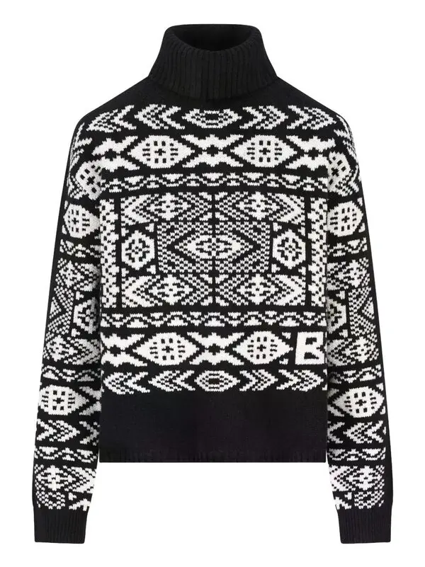 Bogner Nadin Roll-neck Patterned Sweater - Black