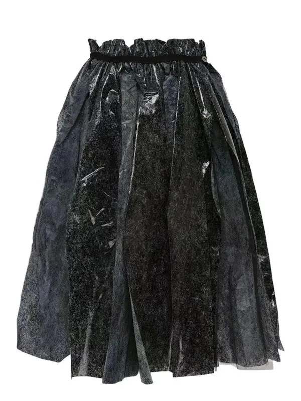 COMME DES GARÇONS TAO Foil-effect Pleated Skirt - Black