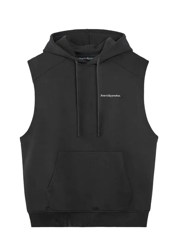 REST&RECREATION Sleeveless Hoodie - Black
