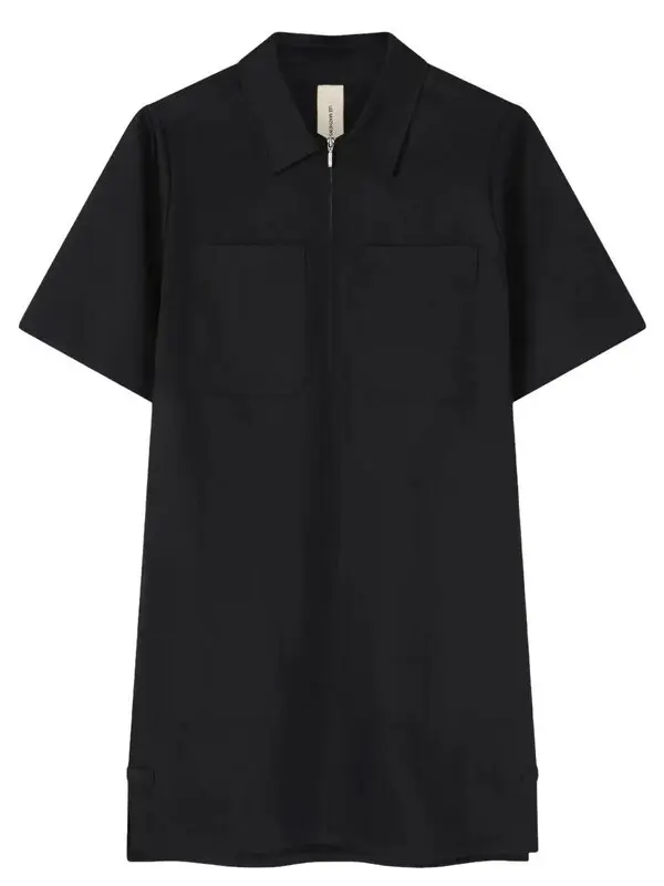 LEE MATHEWS Drill Zip-up Minidress - Black