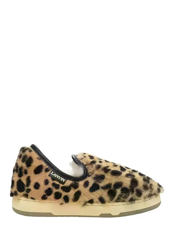 LANVIN Leopard-print Slip-on Sneakers - Brown