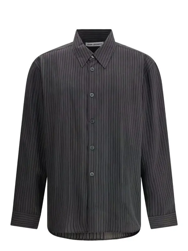 Our Legacy Beyond Striped Button-fastening Shirt - Grey