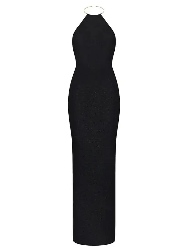 KOROBEYNIKOV Halterneck Backless Maxi Dress - Black
