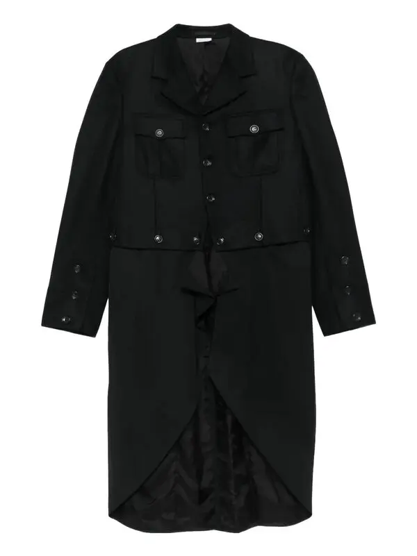 Comme Des Garçons Button-fastening Flap-pocket Tailcoat - Black