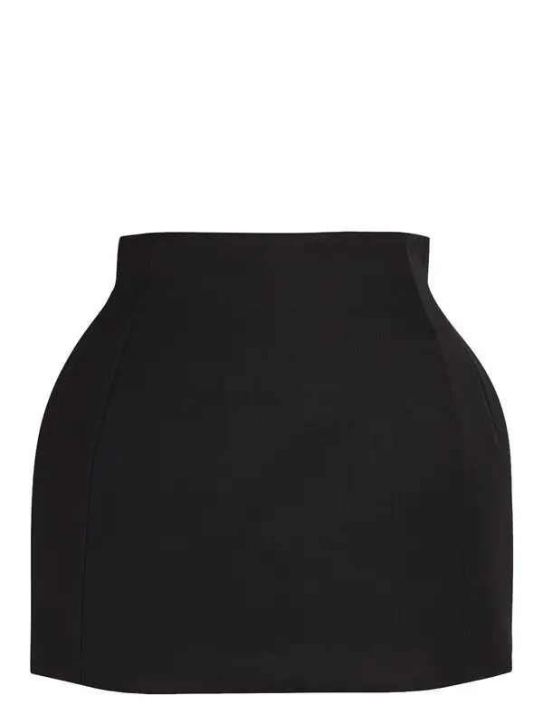 Wardrobe.NYC Sculpted Wool-blend Mini Skirt - Black