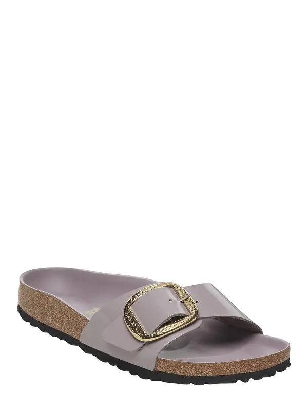 BIRKENSTOCK Madrid Big Buckle Natural Leather Patent Sandals - High-shine Faded Purple