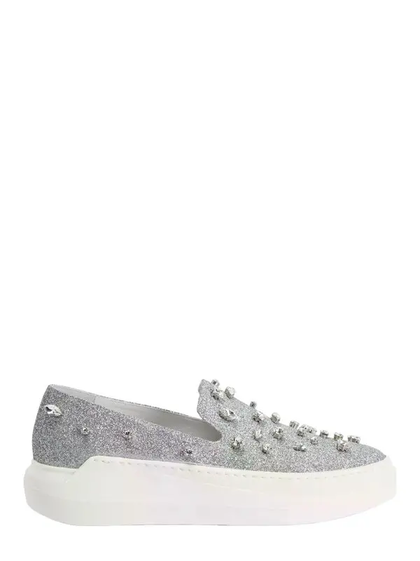 GIUSEPPE ZANOTTI Afelia Glitter Slip-on Sneakers - Silver