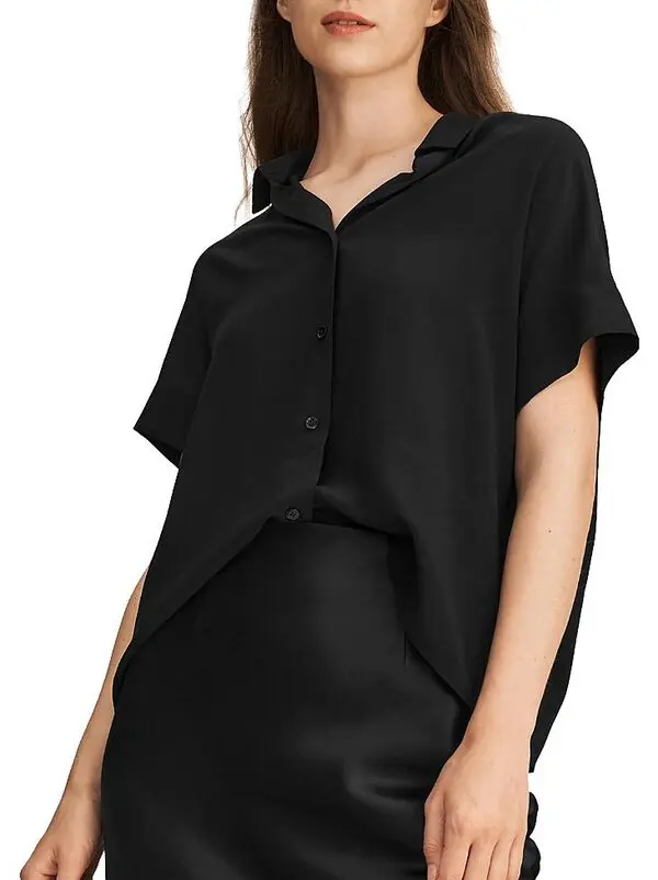 Lilysilk Boxy Fit Short Sleeve Shirt - Black