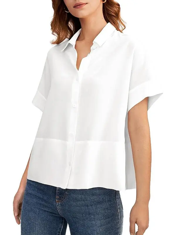 Lilysilk Boxy Fit Short Sleeve Shirt - Natural White