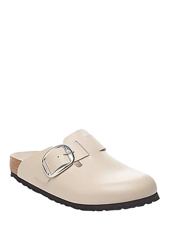 BIRKENSTOCK Boston Big Buckle Leather Clogs - Beige Leather