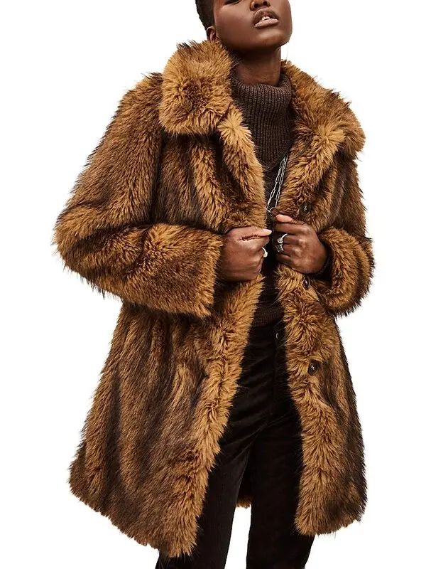 Ba&sh Lestor Faux Fur Coat - Beige