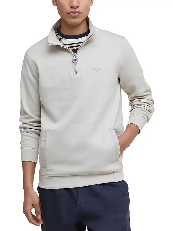 Barbour Lambeth Interlock Quarter-zip Sweatshirt - Mist