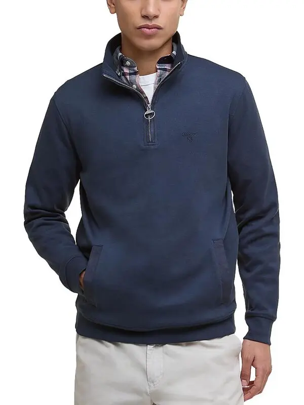 Barbour Lambeth Interlock Quarter-zip Sweatshirt - Navy