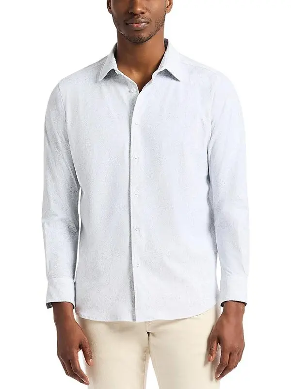 Robert Graham Thurston Knit Button Down Shirt - White