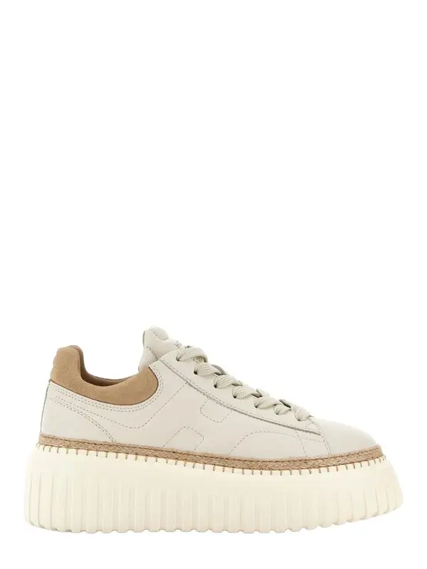 Hogan H-stripes Leather Sneakers - Beige