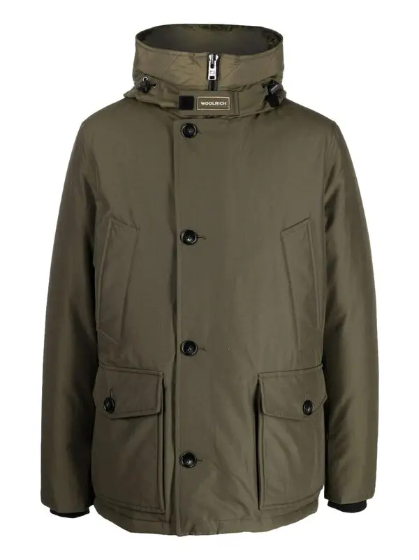 Woolrich Logo Parka - Green