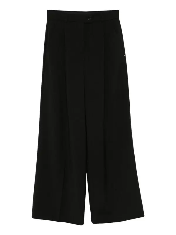 Sportmax Wool Wide-leg Trousers - Black