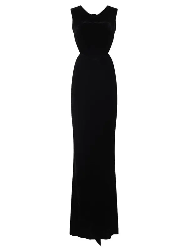 FORTE_FORTE Velvet Long Dress - Black