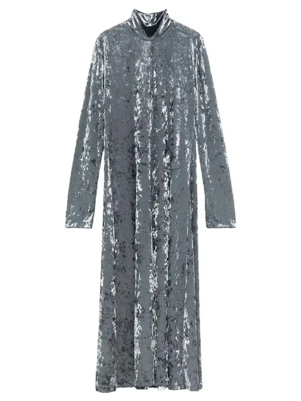 FORTE_FORTE Velvet Long Dress - Grey