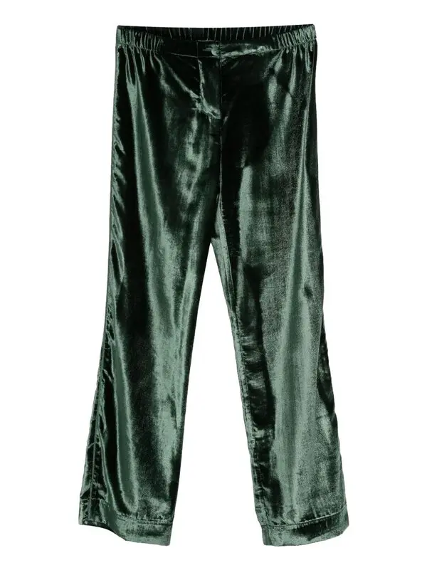 F.R.S FOR RESTLESS SLEEPERS Velvet High-waisted Trousers - Green