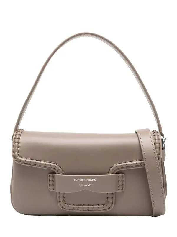 Emporio Armani Leather Shoulder Bag - Grey